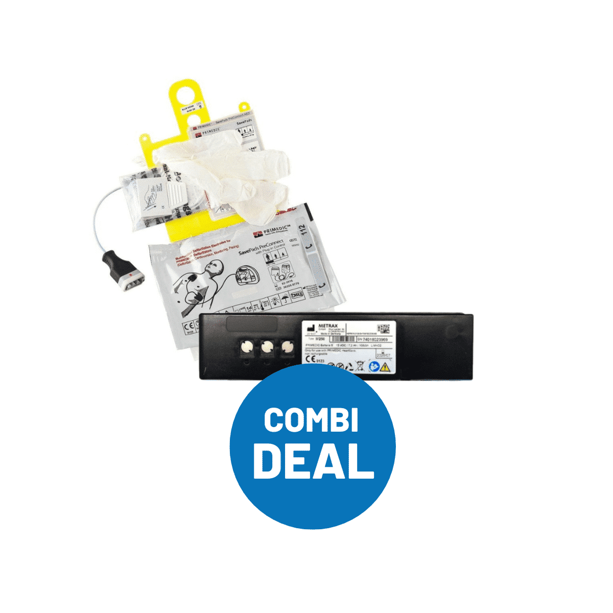 Combideal Primedic HeartSave elektrode + batterij (6 jaar) - Defibrion